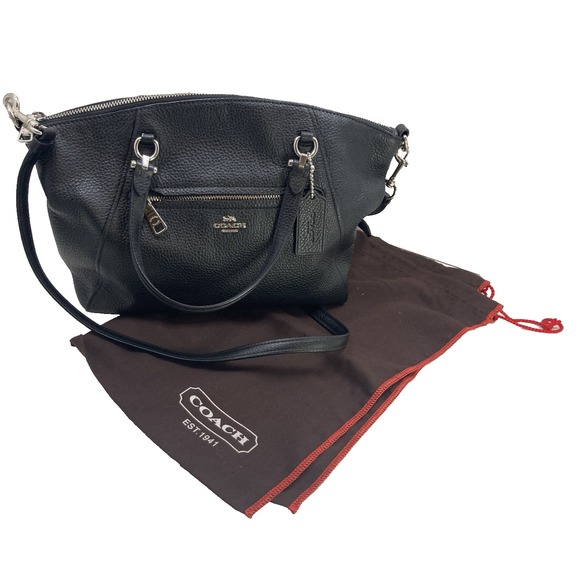 Coach | Bags | Coach Prairie Black Pebble Leather Satchel Crossbody ...